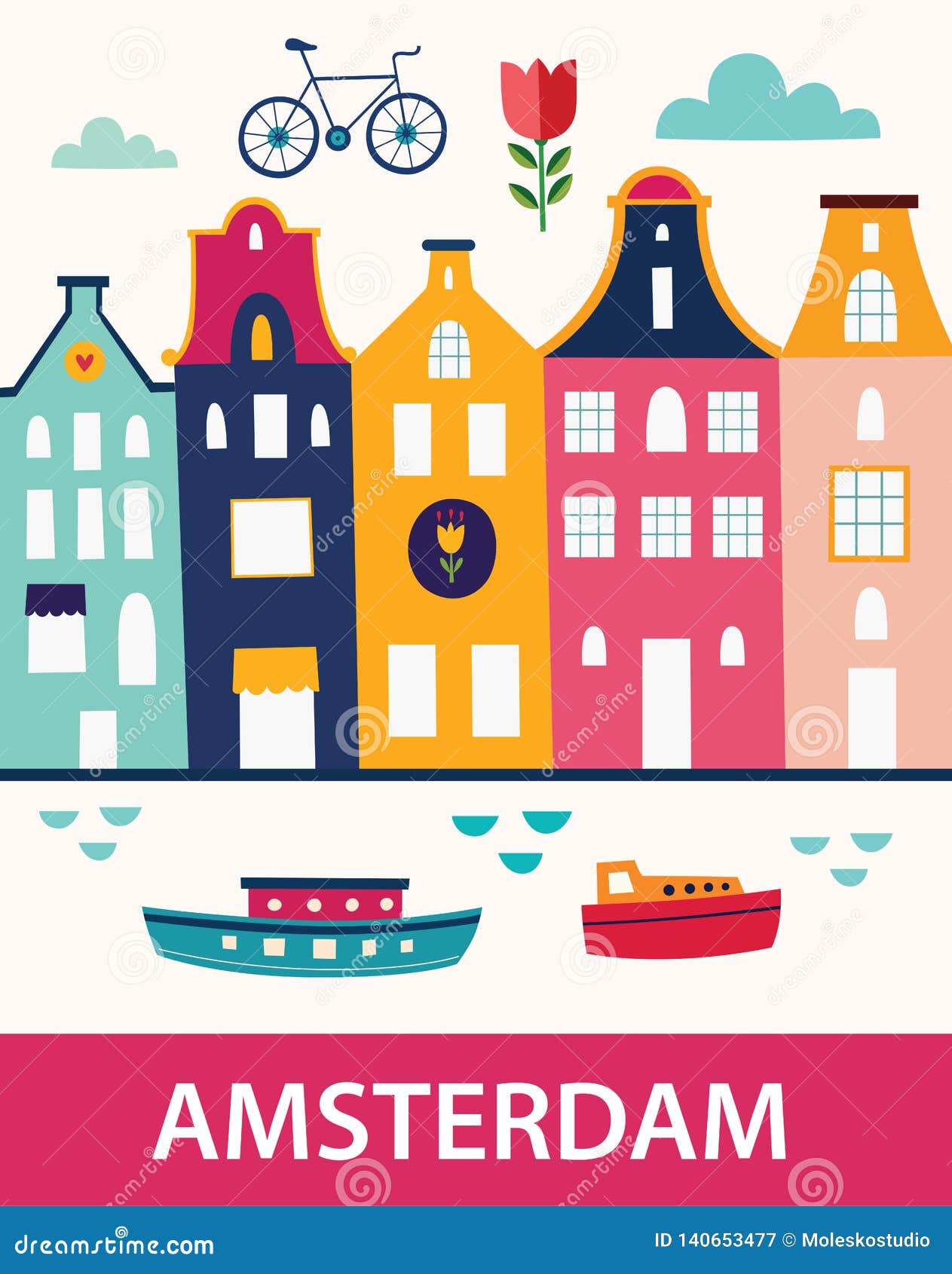 Symbols of Amsterdam stock vector. Illustration of symbols - 140653477