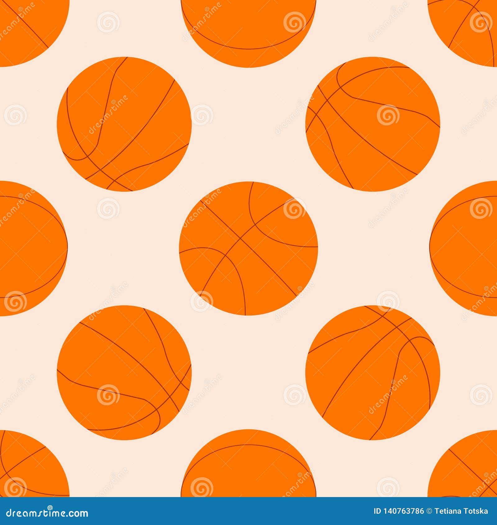 Seamless Pattern with Basketball Ball. Vector Illustration Stock Vector ...