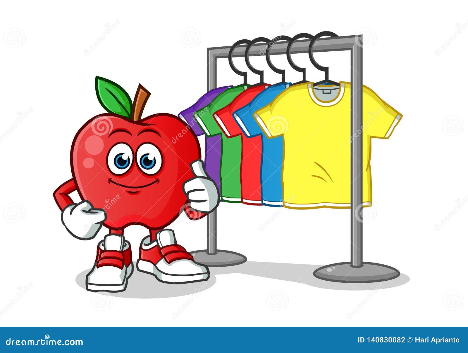 Apple T Shirt Stand Mascot Vector Cartoon Illustration Stock ...