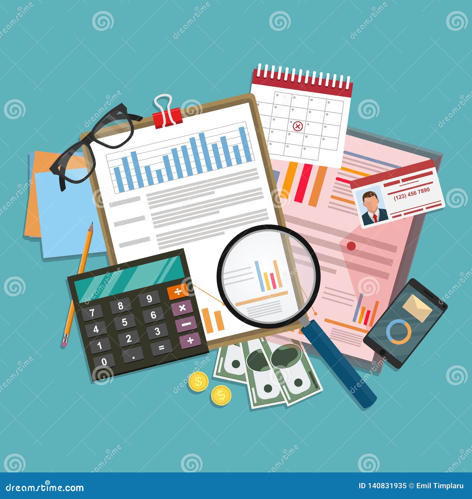 Auditing Concept Vector Design Illustration Stock Vector - Illustration ...