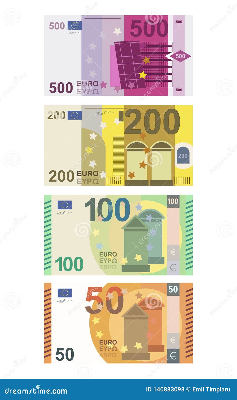 Euro Money Isolated Vector Illustration Stock Vector - Illustration of ...