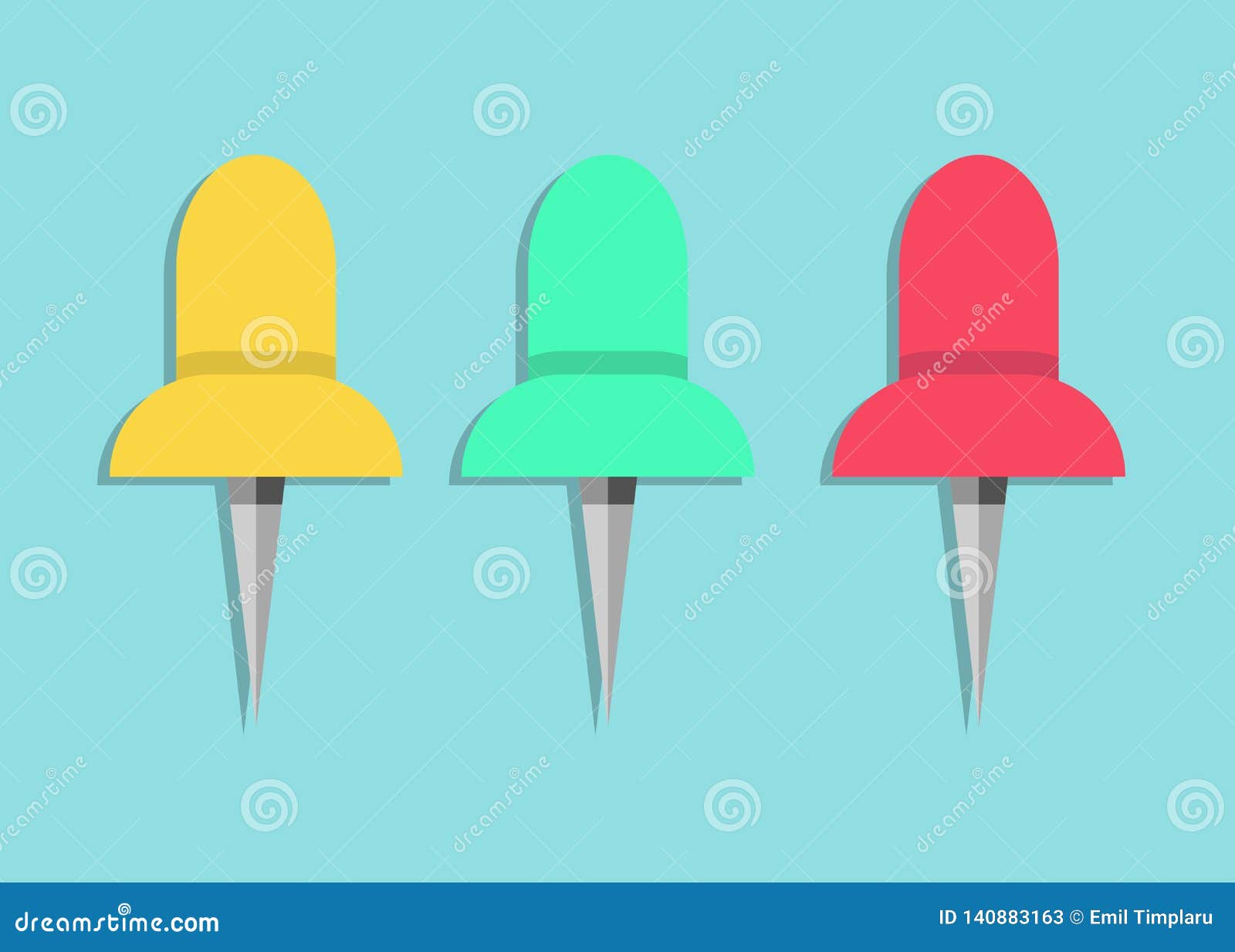 Isolated Pushpins Vector Design Illustration Stock Vector ...