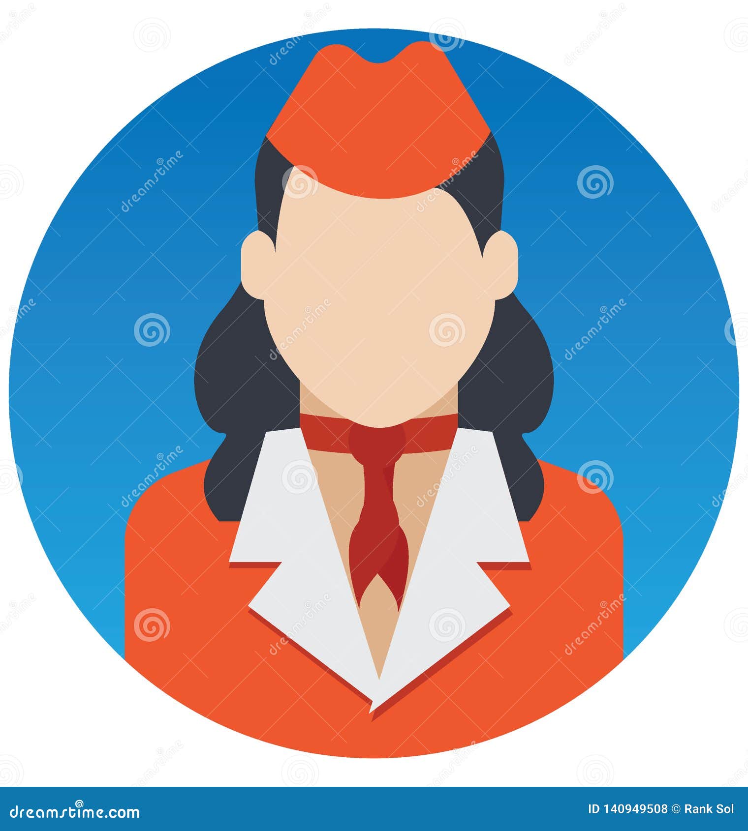 Air Hostess Vector Illustration Icon Which Can Easily Modify or Edit ...