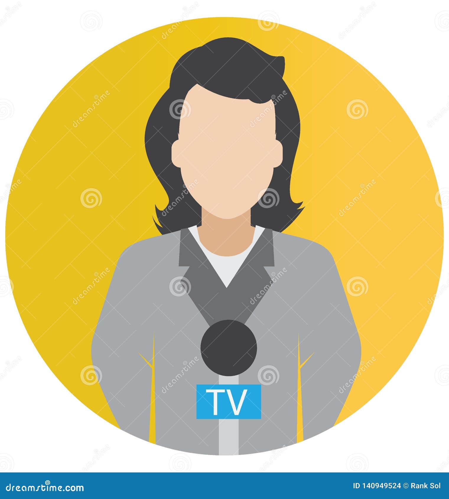 News Reporter Vector Illustration Icon Which Can Easily Modify or Edit ...