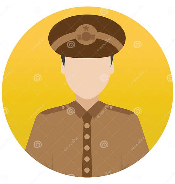 Army Officer Vector Illustration Icon Which Can Easily Modify or Edit ...