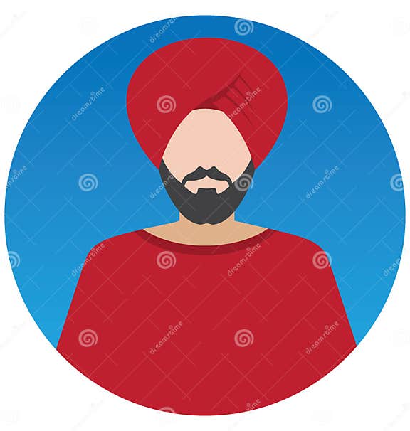 Sikh Vector Illustration Icon Which Can Easily Modify or Edit Stock ...