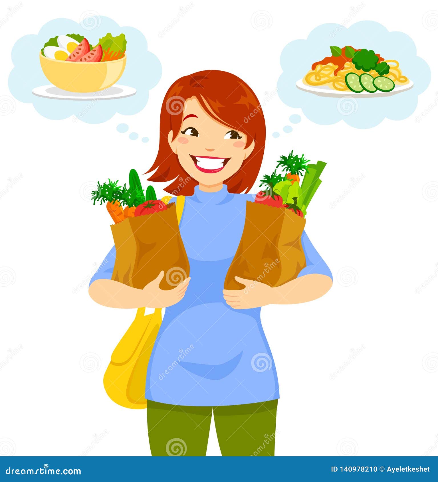 Making Plans for Dinner stock vector. Illustration of happy - 140978210