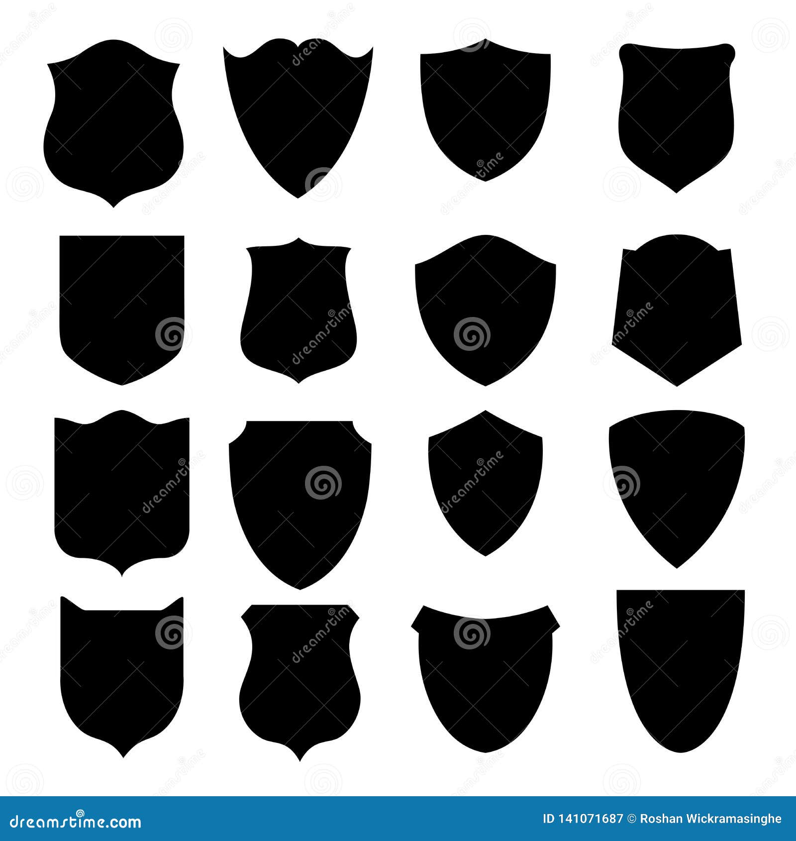 Shields Black Vectors Shapes Stock Vector - Illustration of defence ...