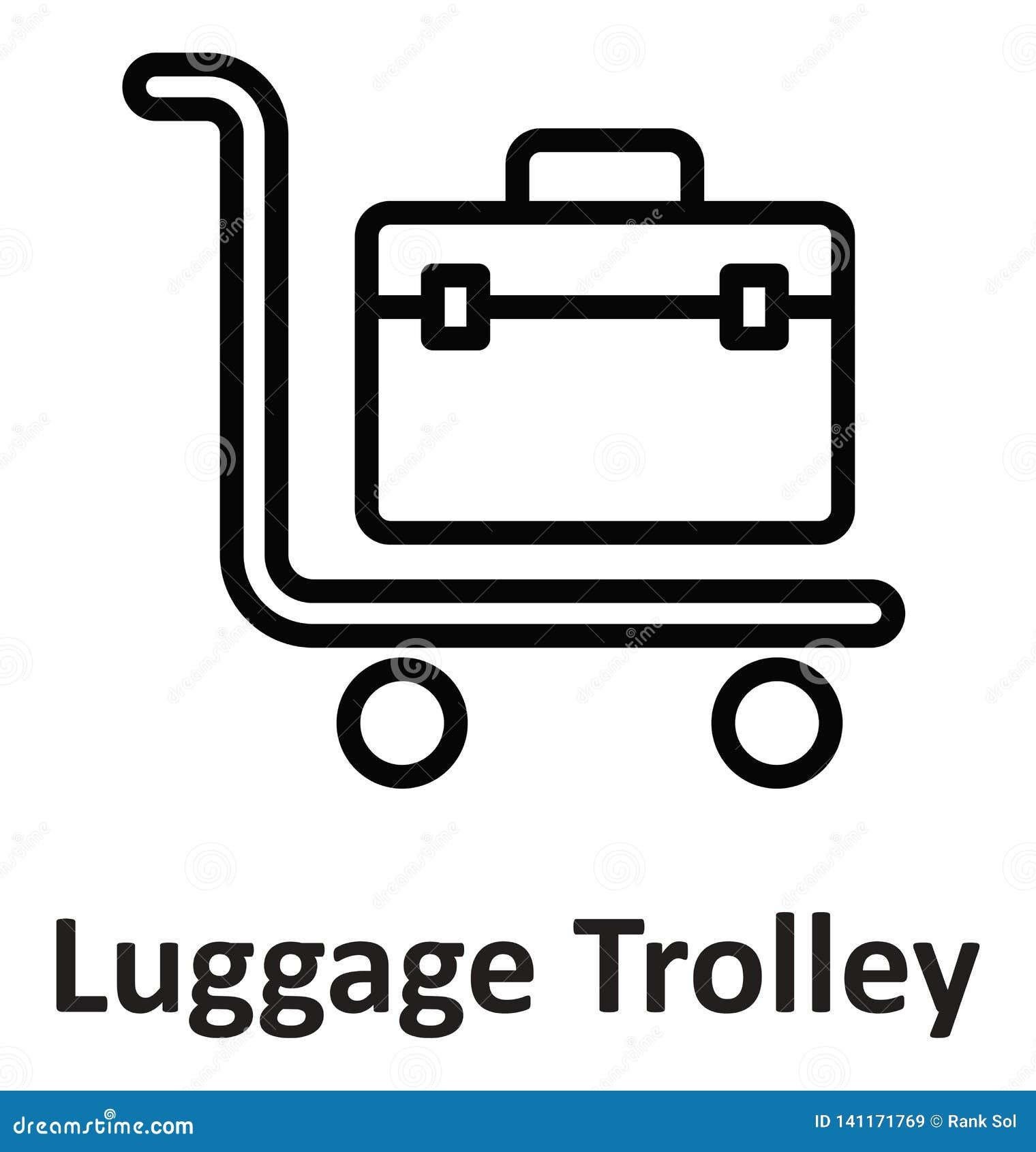 Luggage Trolley Isolated Vector Icon Which Can Easily Modify or Edit ...