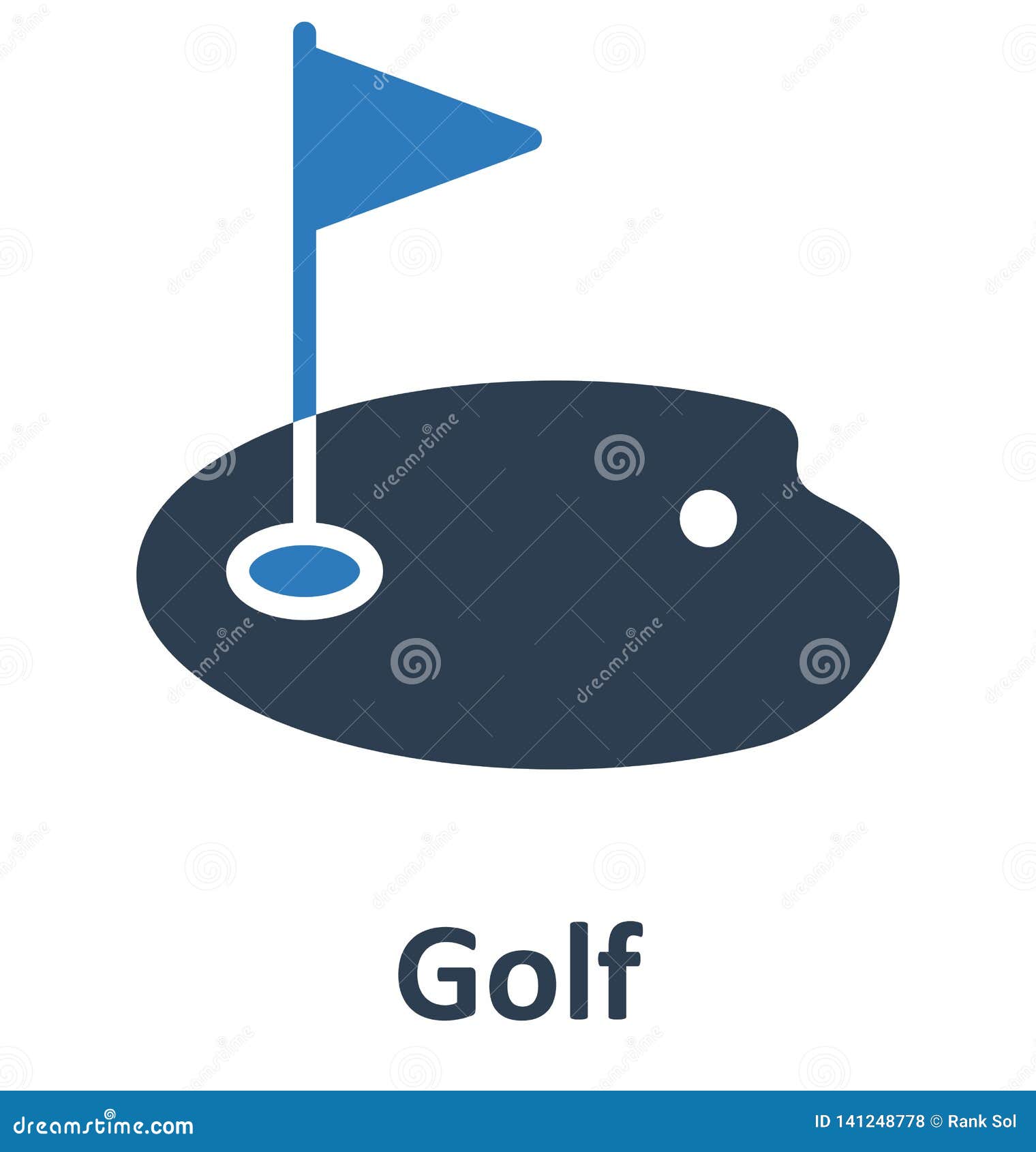 Golf Course Isolated Vector Icon Which Can Easily Modify or Edit Stock ...
