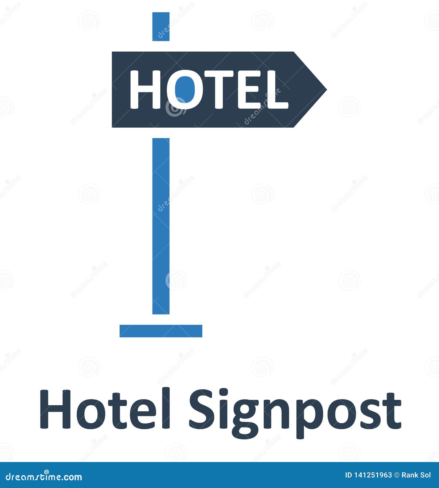 Hotel Signpost Isolated Vector Icon Which Can Easily Modify or Edit ...