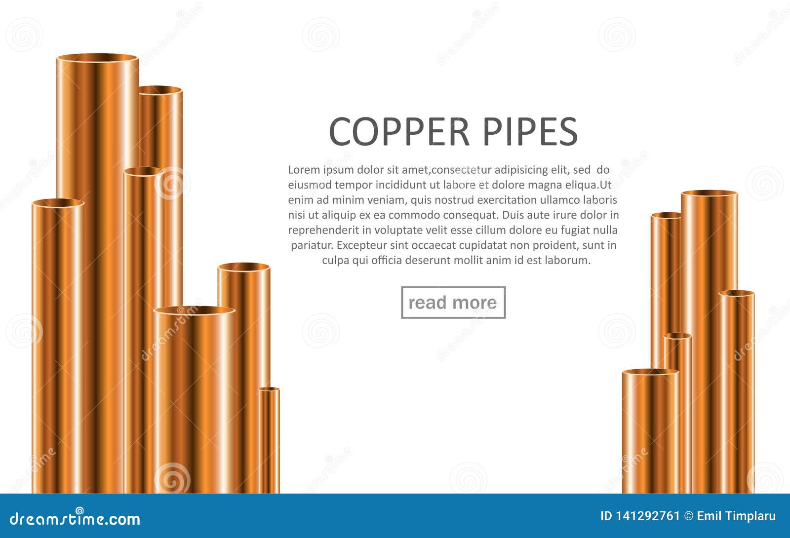 Shiny Copper Pipes Vector Design Illustration. Copper Pipes Background ...