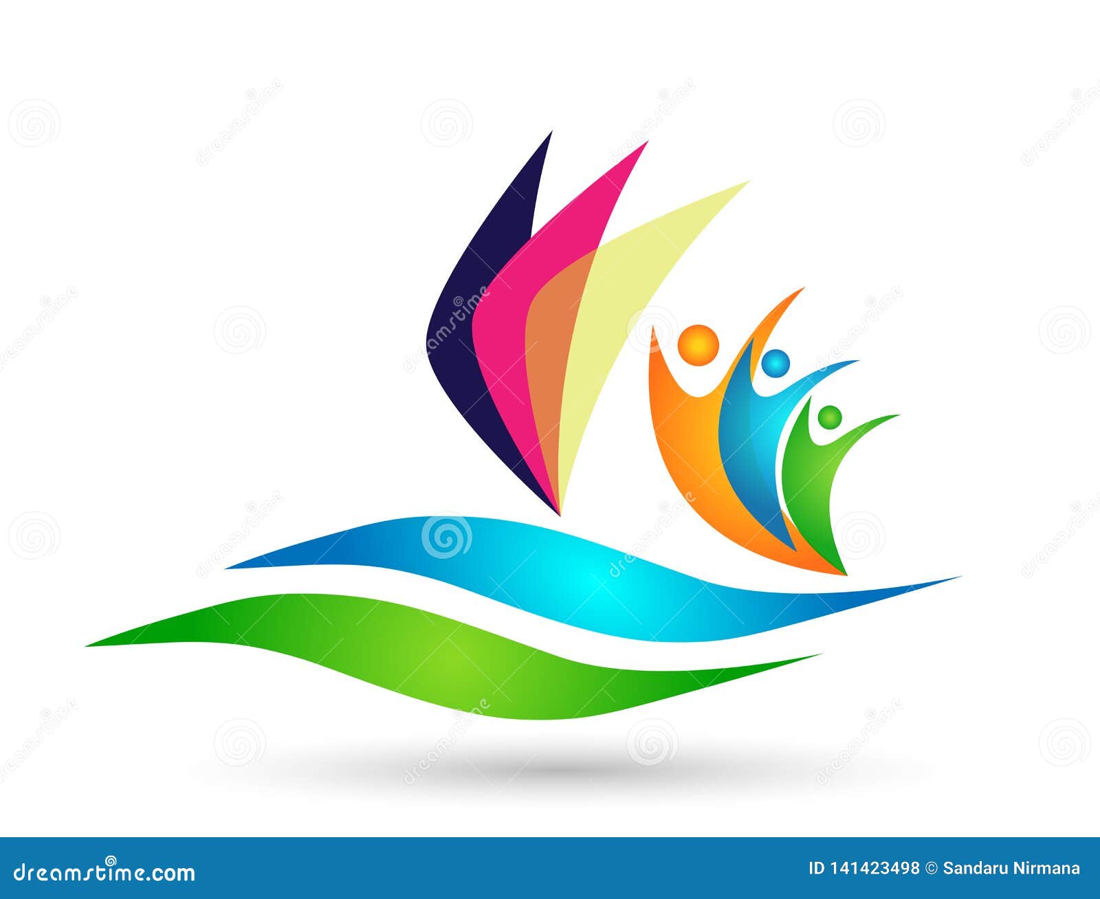 Beach Water Wave People Team Work Union Wellness Celebration Boat ...