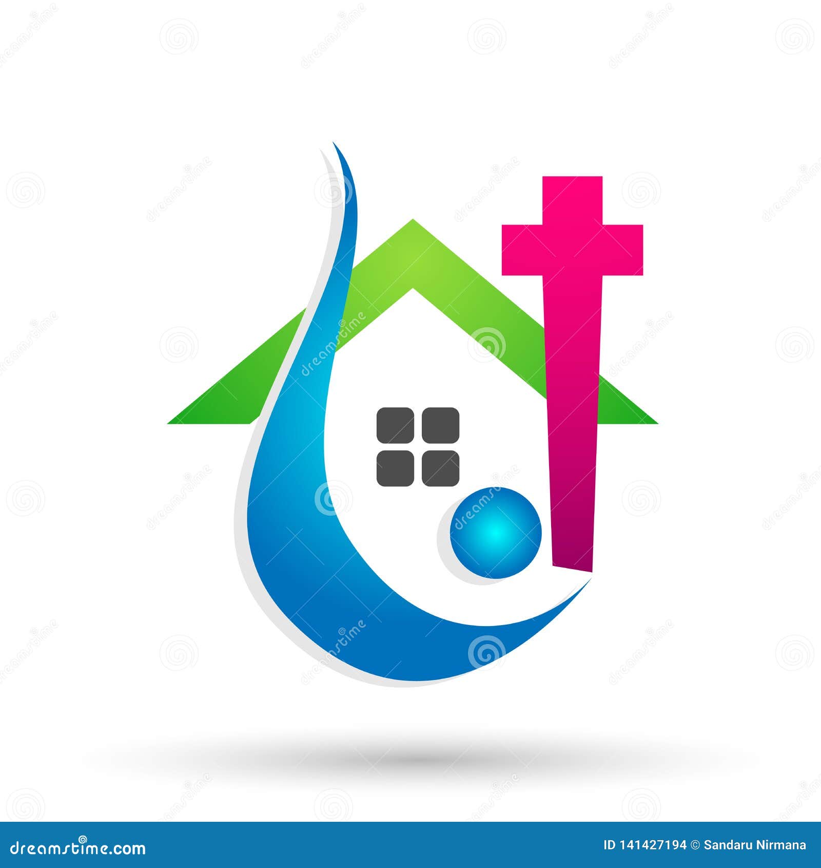 Real Estate City Church Logo Church Cross Home House Logo Icon Element ...