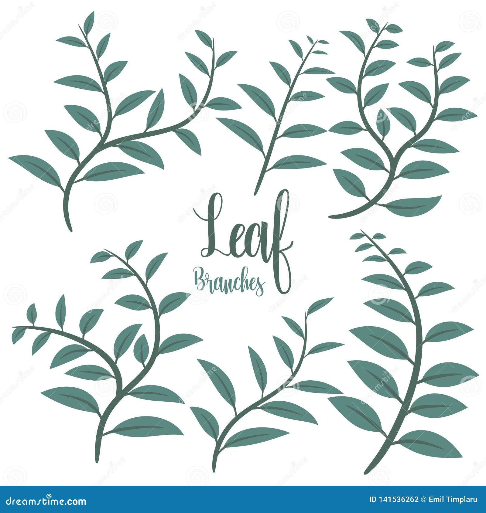 Leaf Branches Vector Design Illustration Isolated on White Background ...