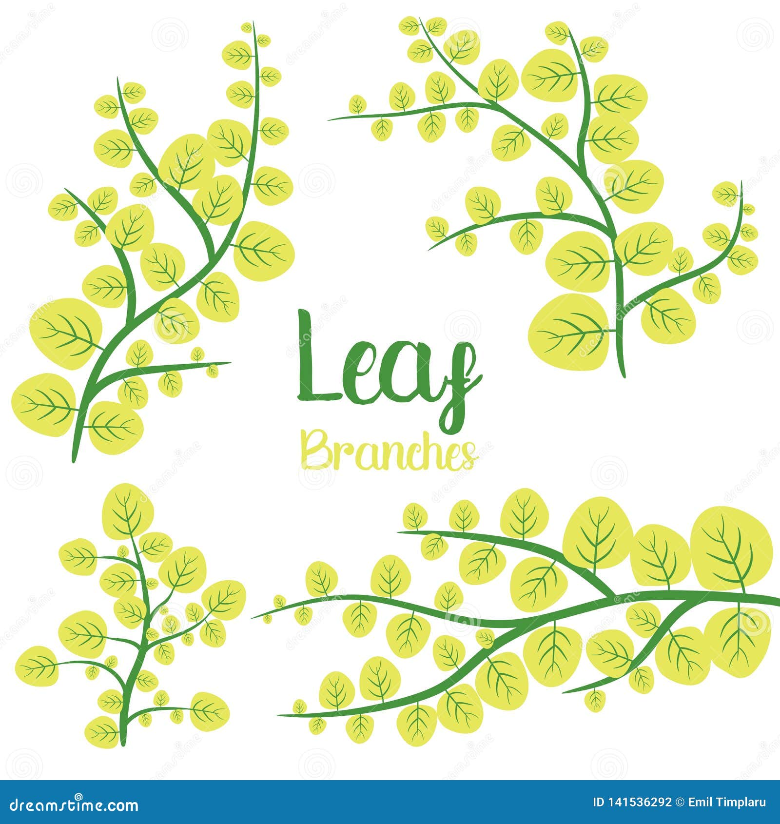 Leaf Branches Vector Design Illustration Isolated on White Background ...