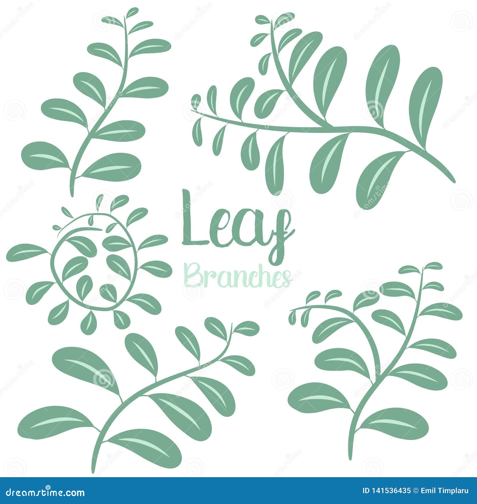 Leaf Branches Vector Design Illustration Isolated on White Background ...