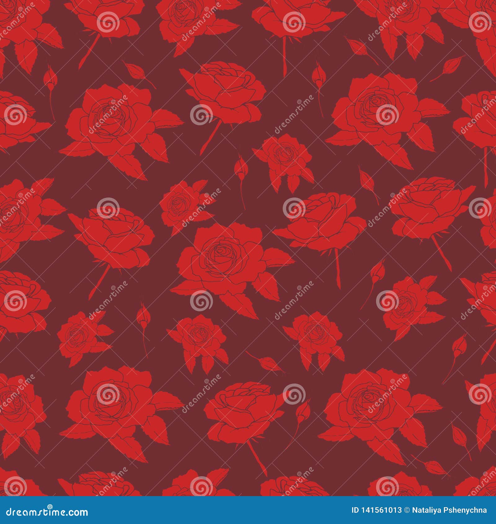 Red roses seamless pattern stock vector. Illustration of decoration ...