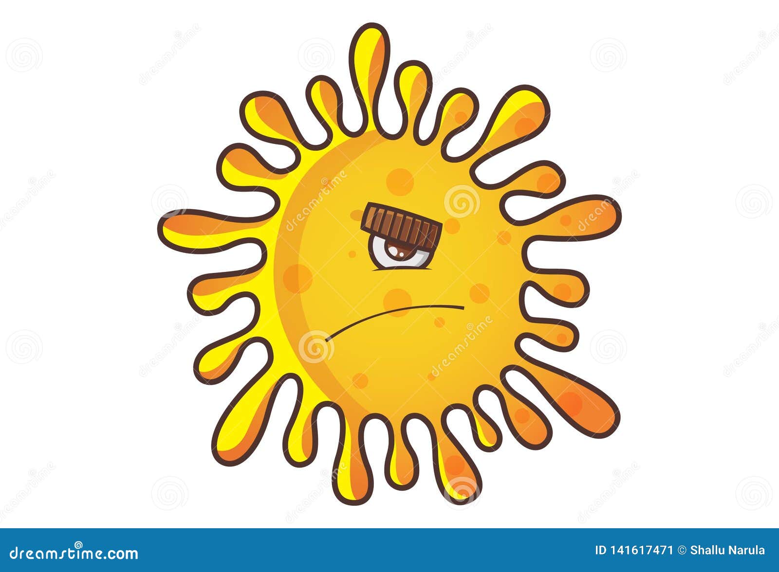 Vector Cartoon Illustration of Cute Flower Monster. Stock Vector ...