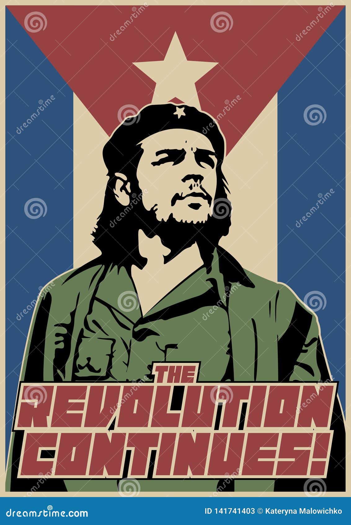 The Revolution Continues! Vintage Propaganda Poster Stock Image ...