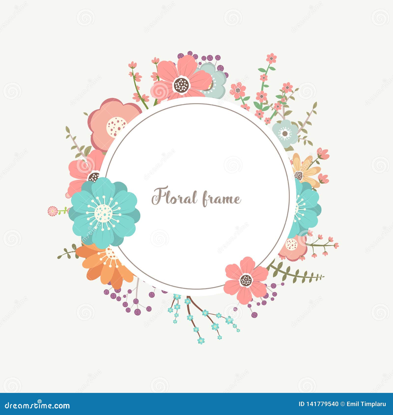 Elegant Design Illustration of Floral Frame Template with Text Inside ...
