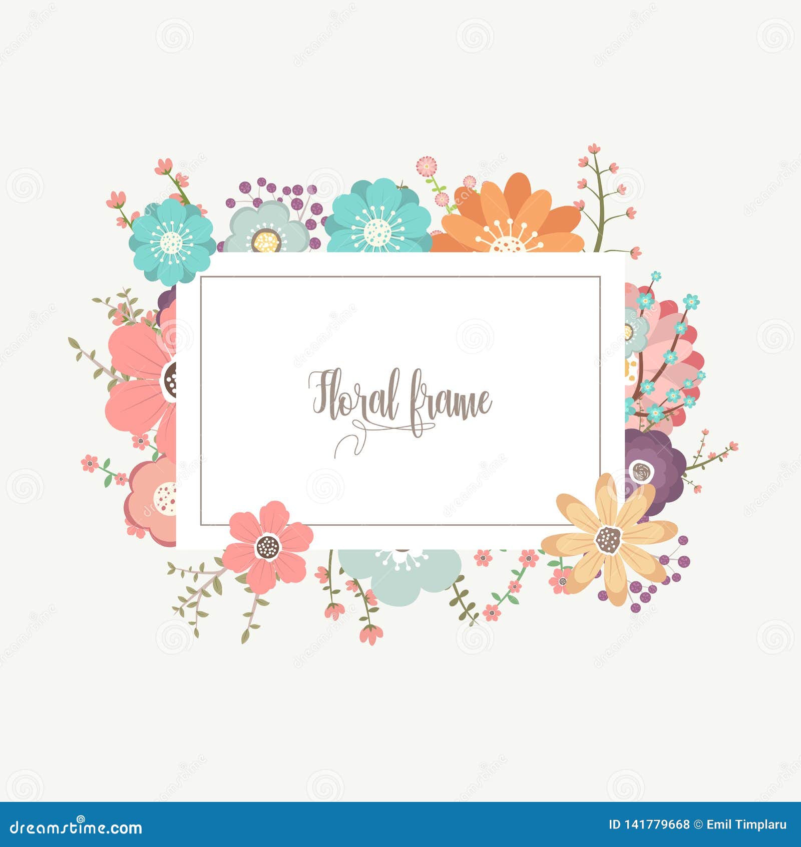 Elegant Design Illustration of Floral Frame Template with Text Inside ...