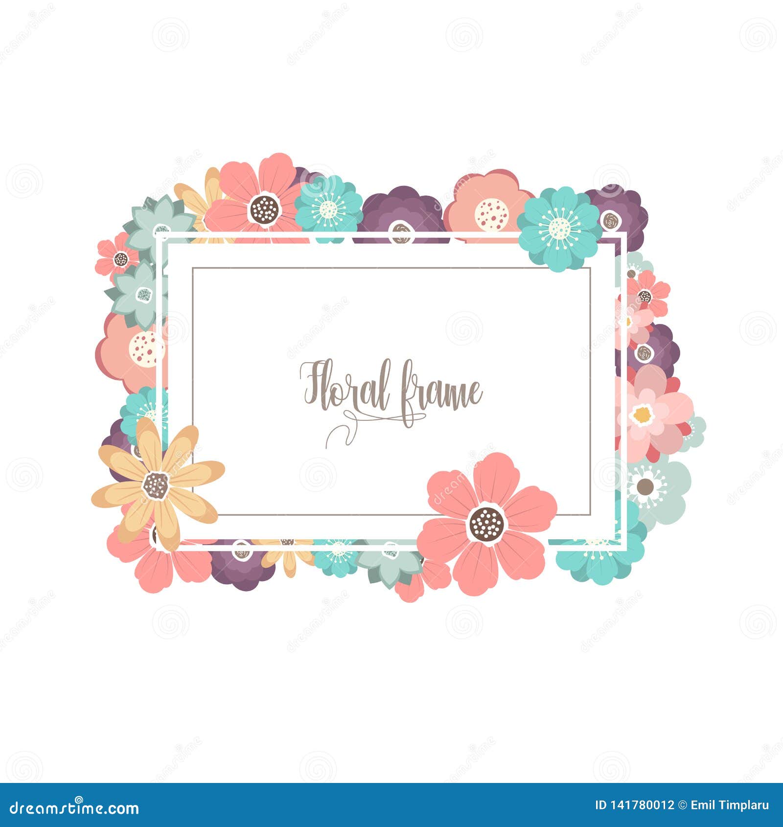 Elegant Design Illustration of Floral Frame Template with Text Inside ...