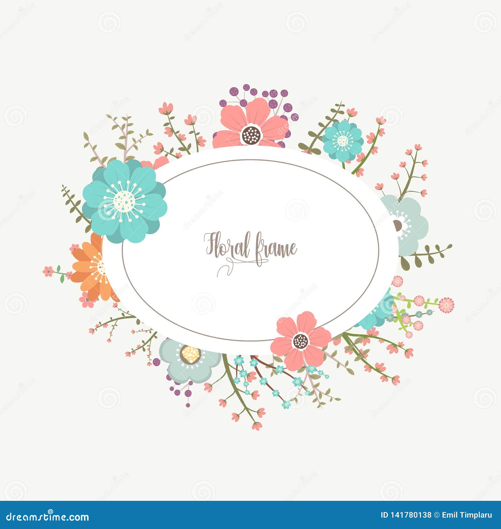 Elegant Design Illustration of Floral Frame Template with Text Inside ...
