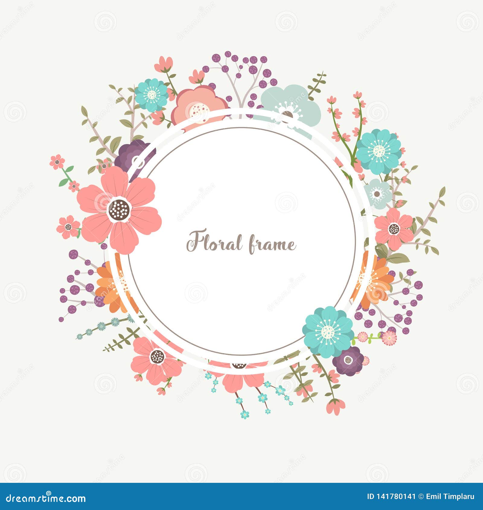 Elegant Design Illustration of Floral Frame Template with Text Inside ...