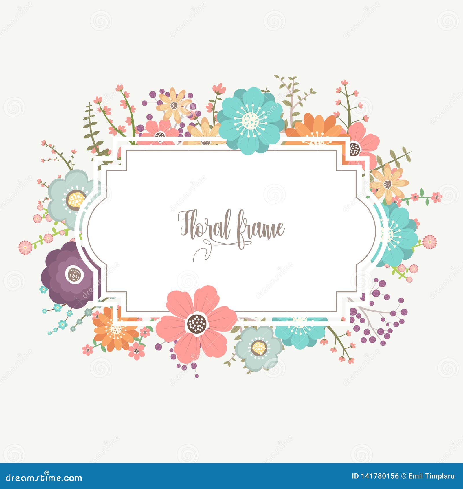Elegant Design Illustration of Floral Frame Template with Text Inside ...