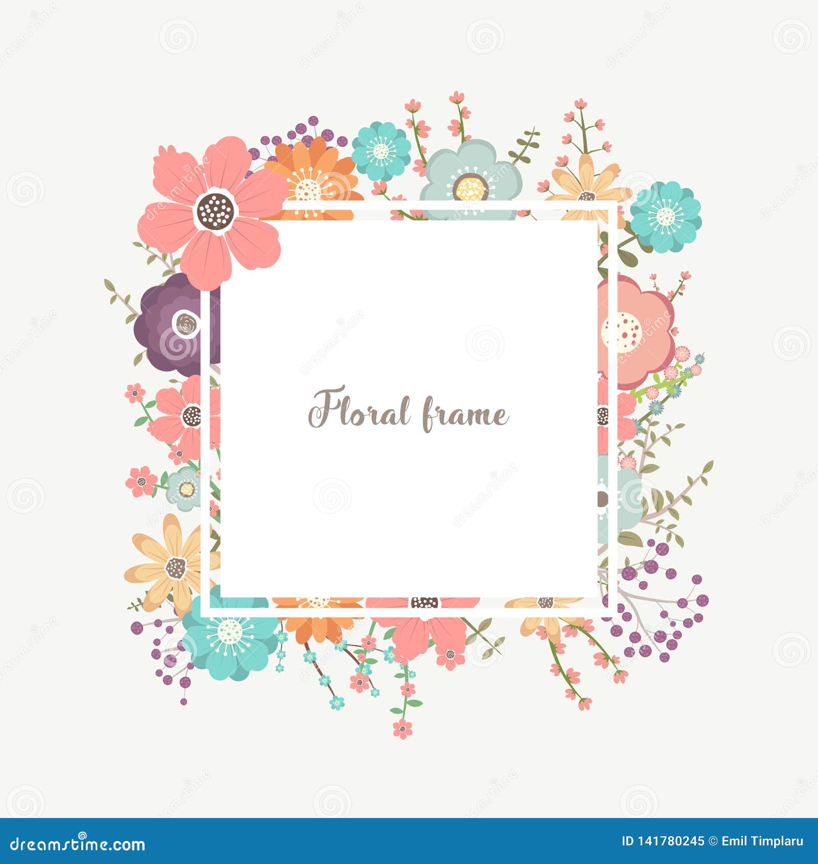 Elegant Design Illustration of Floral Frame Template with Text Inside ...