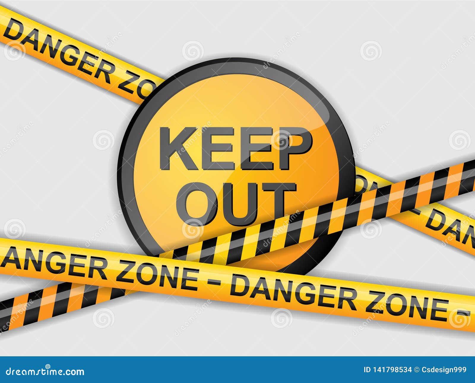 Round Keep Out Sign with Ribbons Stock Vector - Illustration of round ...