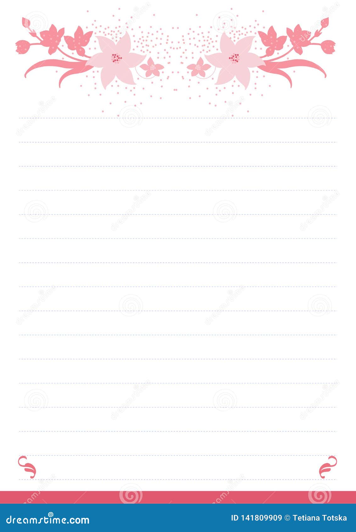 Vector Printing Paper Note, Optimal A4 Size. Kawaii Paper for Notebook ...