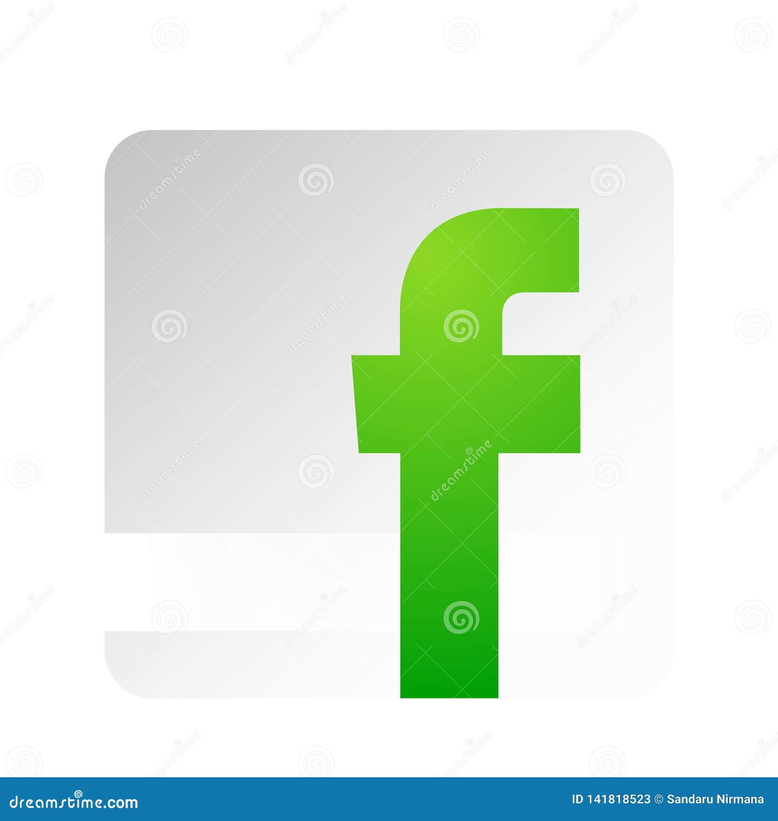 Facebook Logo Icon Vector Illustrations in Green on White Background ...