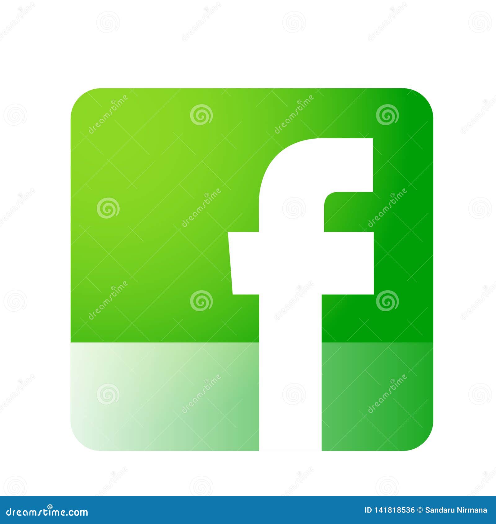 Facebook Logo Icon Vector Illustrations in Green on White Background ...