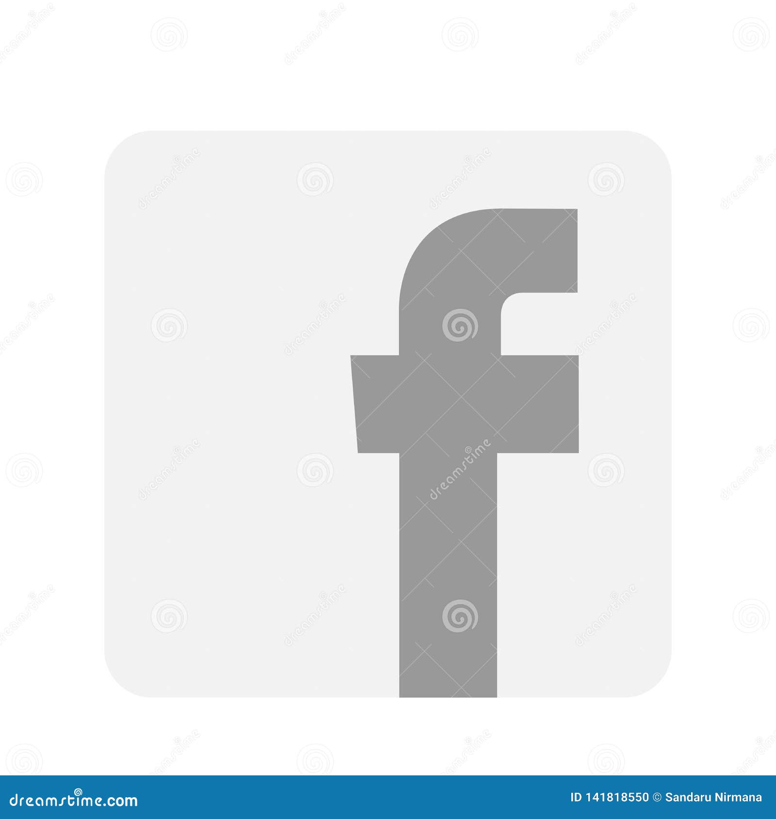 Facebook Logo Icon Vector Illustrations in White and Gray on White ...