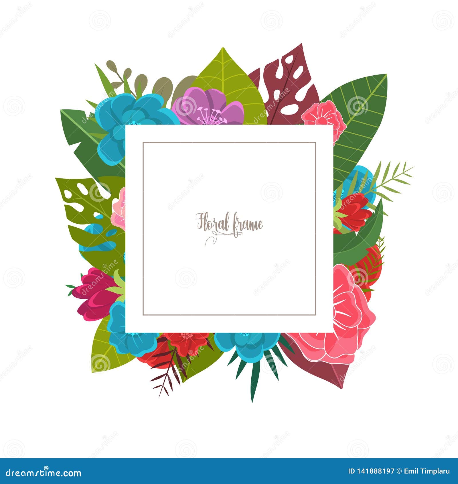 Elegant Design Illustration of Floral Frame Template with Text Inside ...