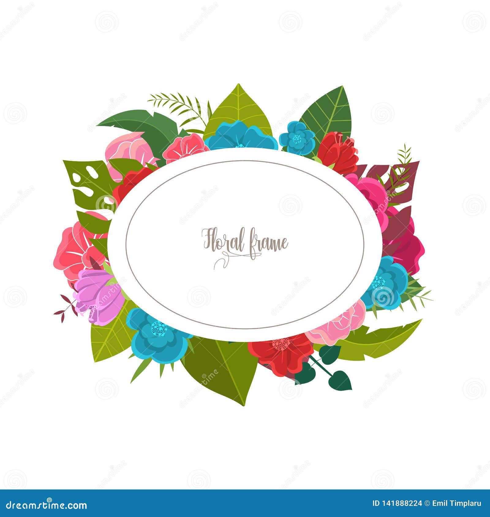 Elegant Design Illustration of Floral Frame Template with Text Inside ...