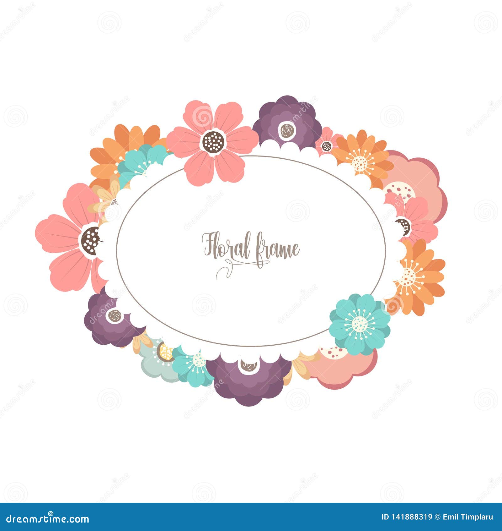 Elegant Design Illustration of Floral Frame Template with Text Inside ...