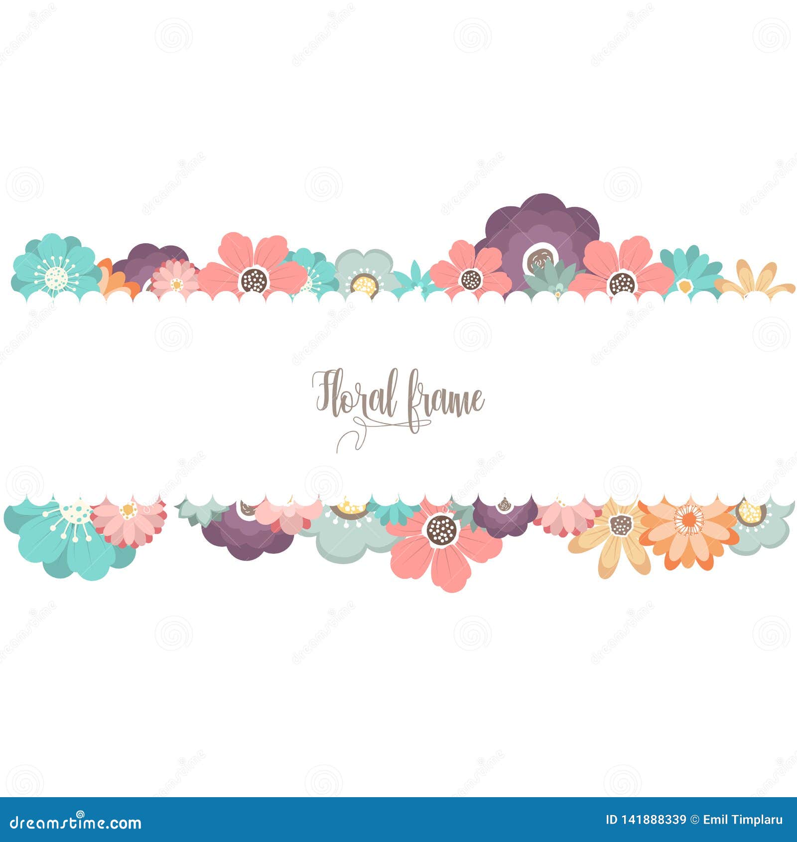 Elegant Design Illustration of Floral Frame Template with Text Inside ...