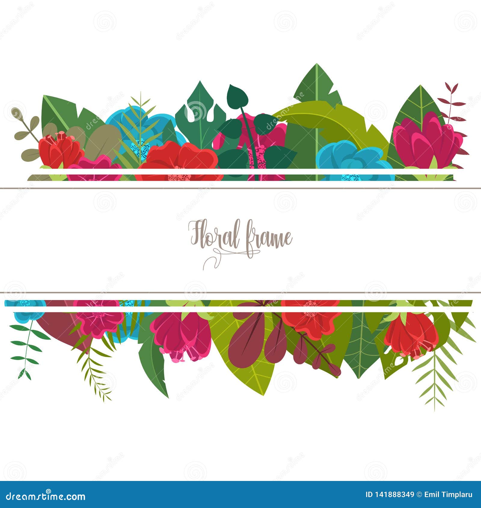Elegant Design Illustration of Floral Frame Template with Text Inside ...