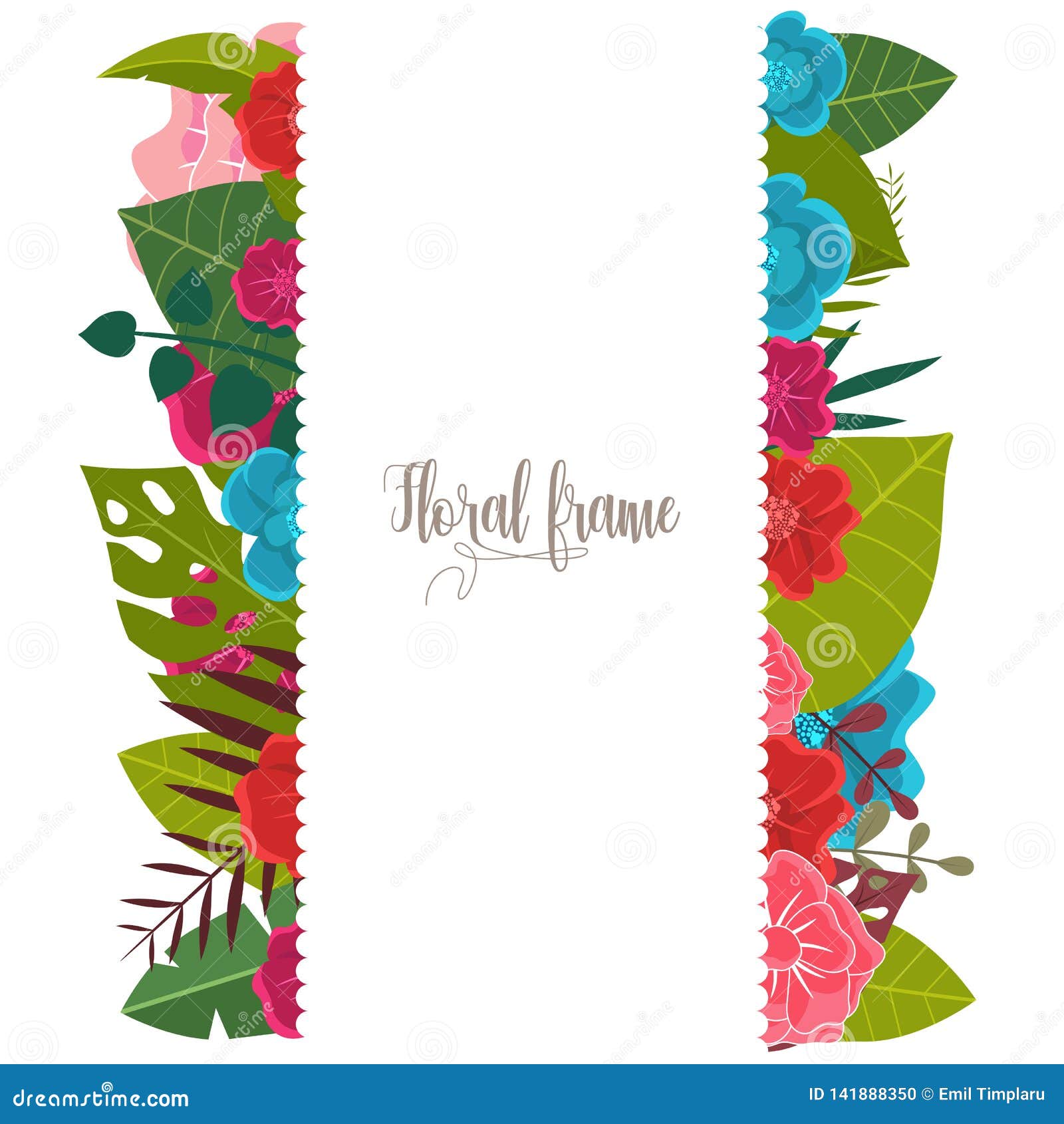 Elegant Design Illustration of Floral Frame Template with Text Inside ...