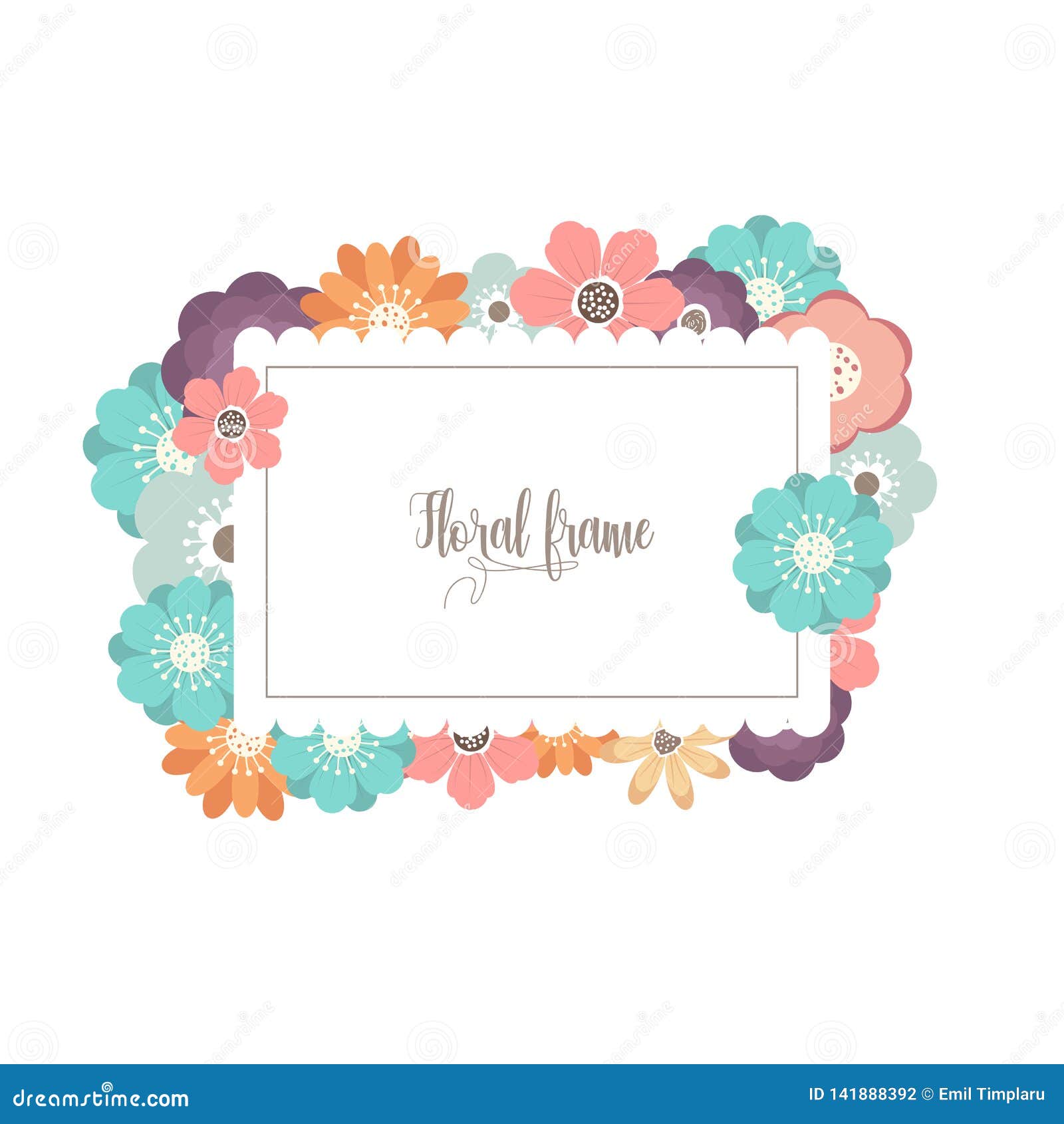 Elegant Design Illustration of Floral Frame Template with Text Inside ...