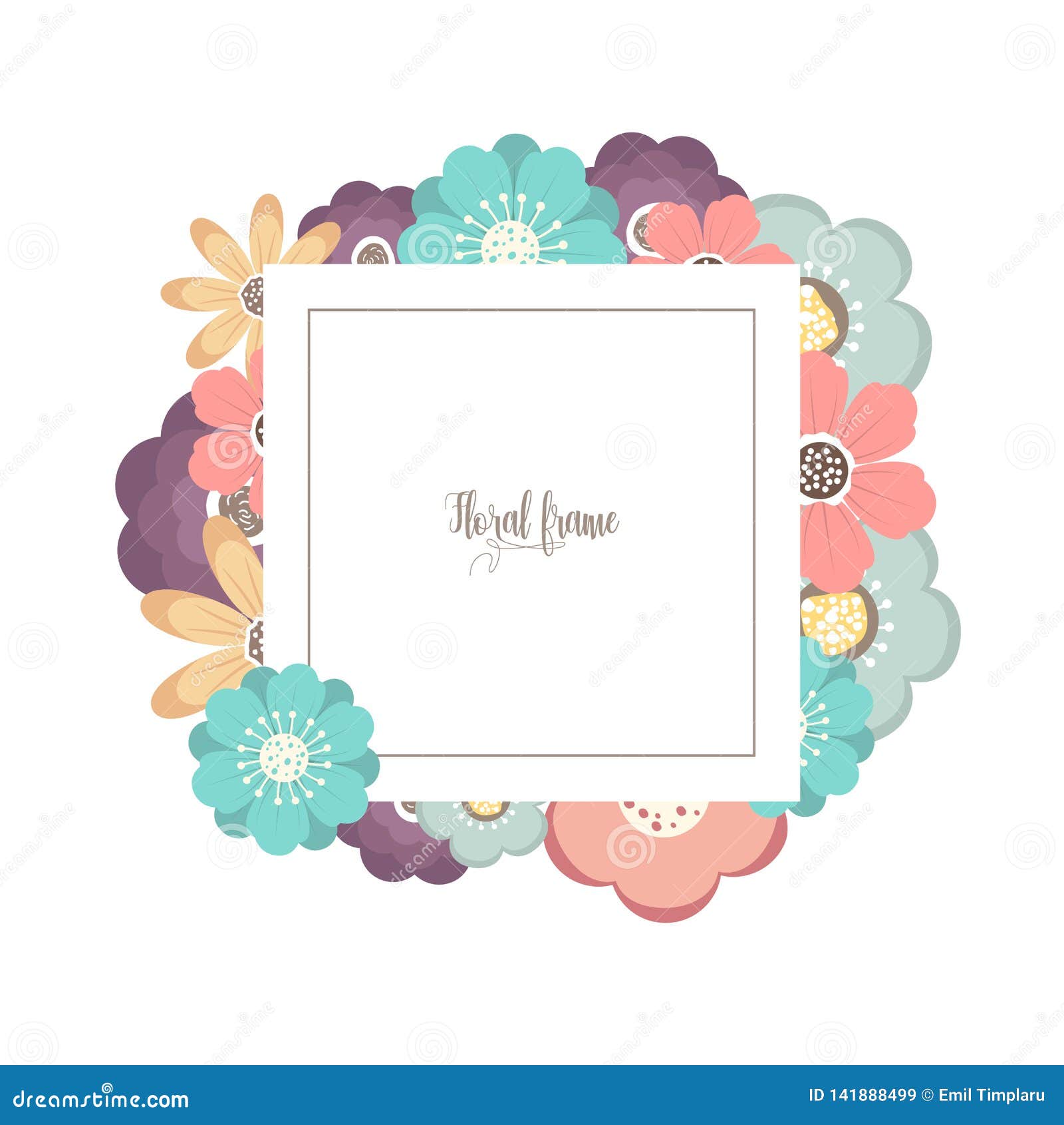 Elegant Design Illustration of Floral Frame Template with Text Inside ...