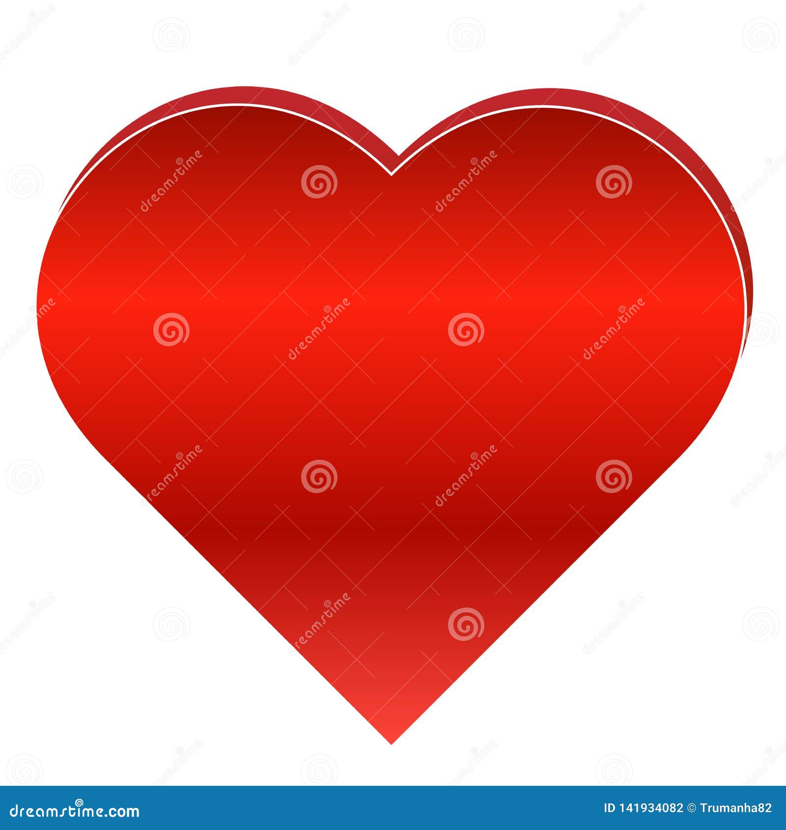 Red Heart in White Background Stock Vector - Illustration of loves ...
