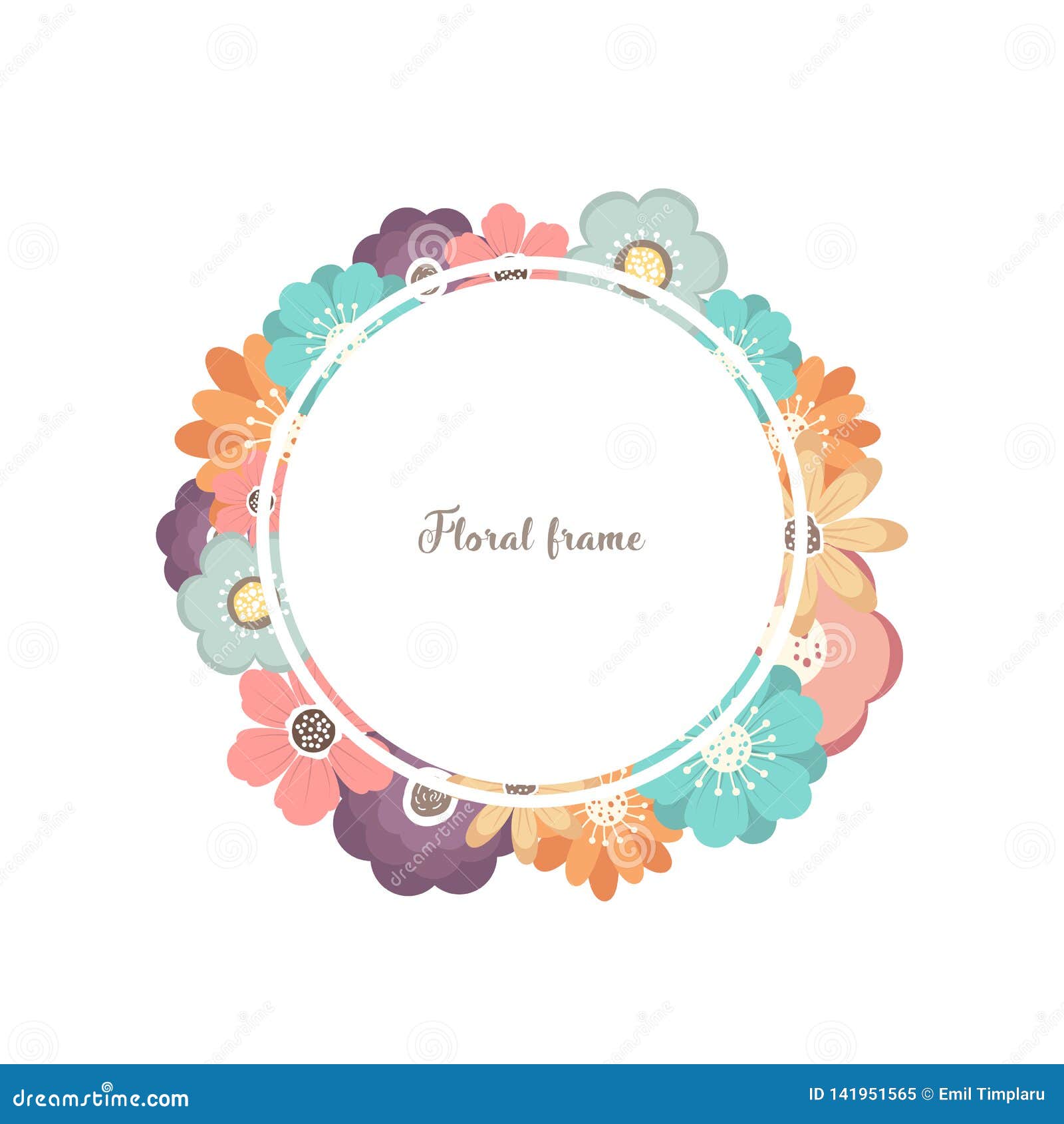Elegant Design Illustration of Floral Frame Template with Text Inside ...