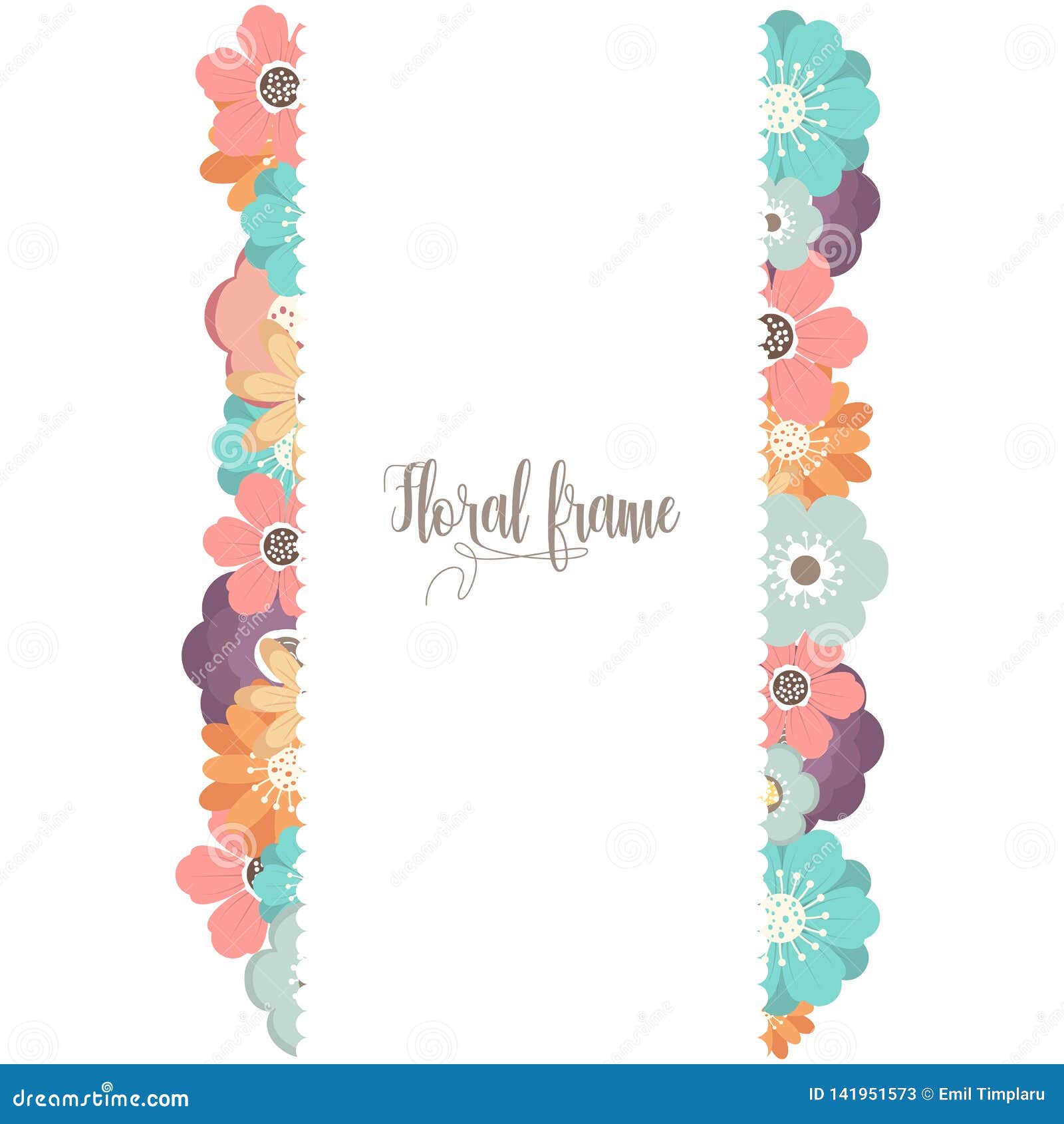 Elegant Design Illustration of Floral Frame Template with Text Inside ...