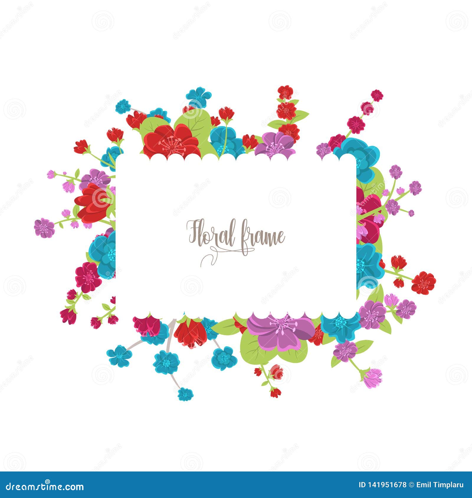 Elegant Design Illustration of Floral Frame Template with Text Inside ...