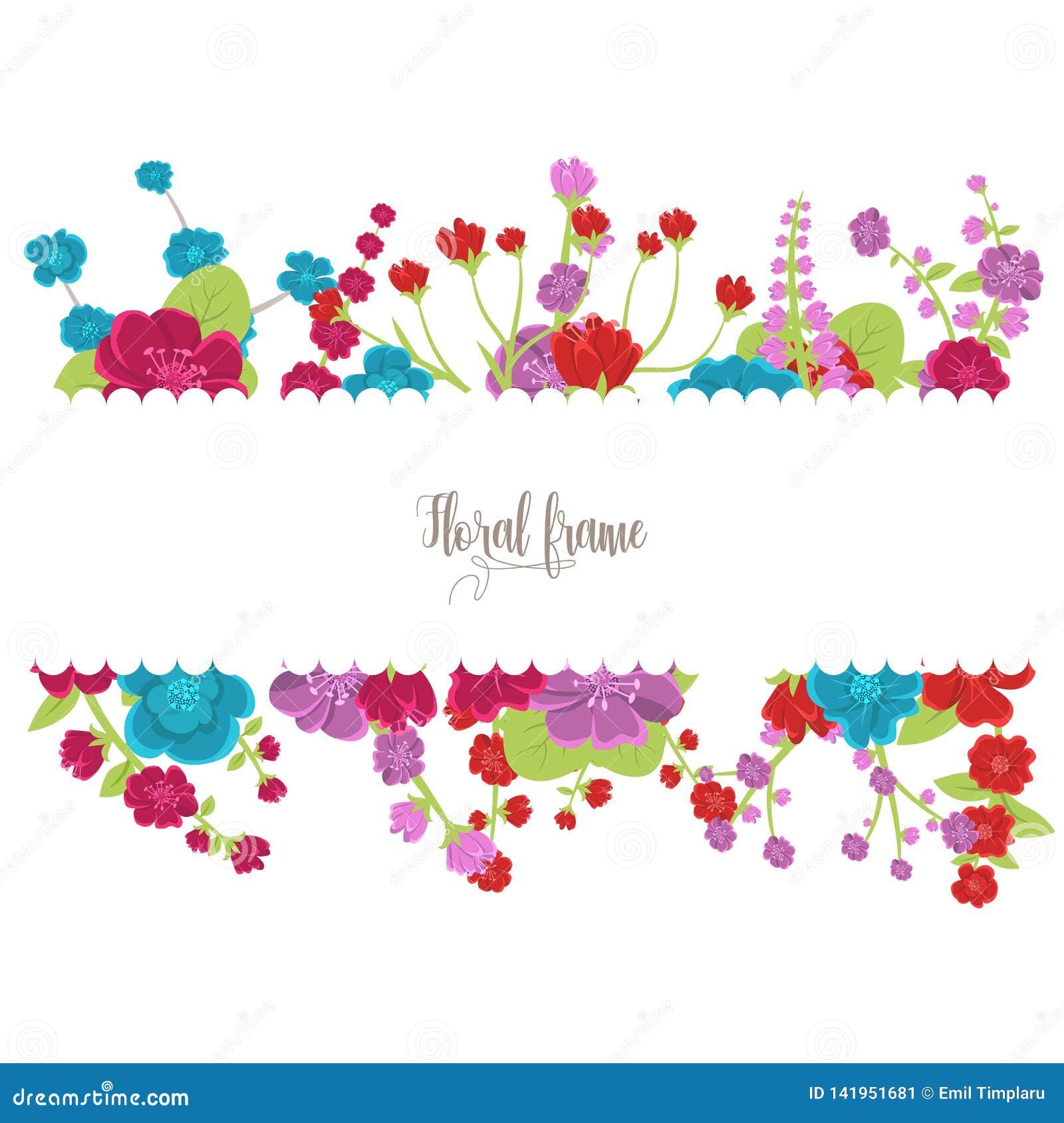 Elegant Design Illustration of Floral Frame Template with Text Inside ...