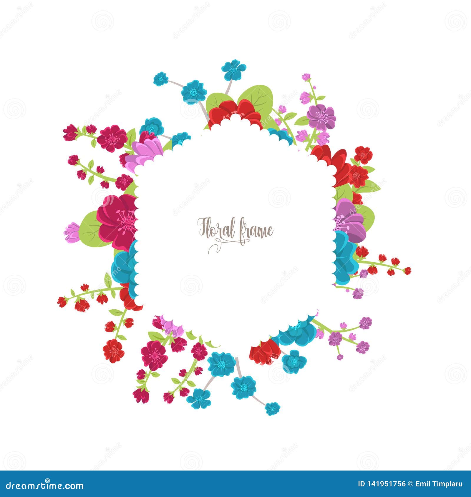 Elegant Design Illustration of Floral Frame Template with Text Inside ...